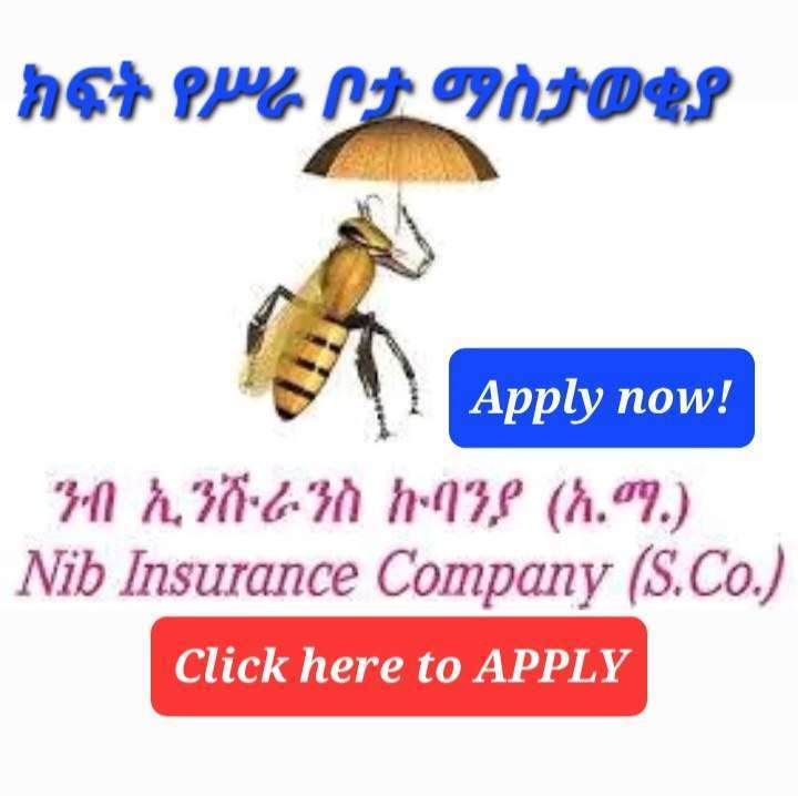Nib Insurance Company SC New vacancy Announcement Sept 2022 - Sewasew