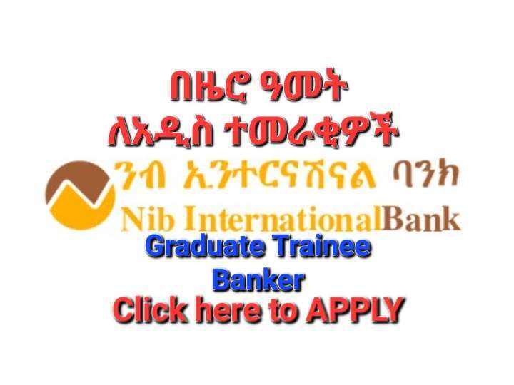Vacancy Announcement Nib Bank Graduate Trainee Banker 2022 - Sewasew