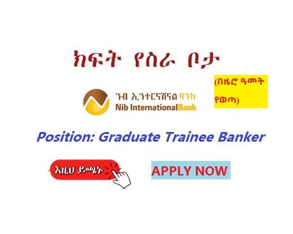 NIB International Bank SC - For Fresh Graduate | Jobs 2023 - Sewasew