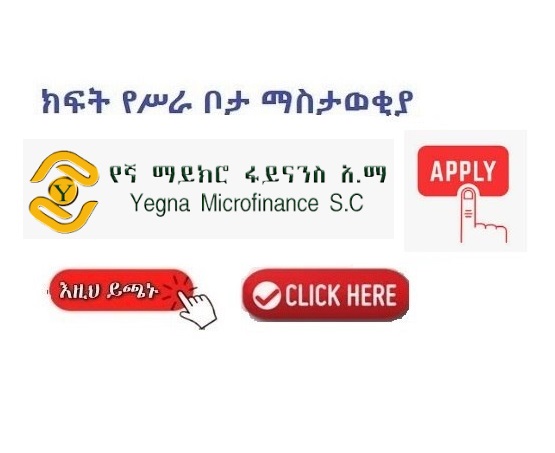 Yegna Microfinance Institution S.C - Vacancy Announcement - Sewasew